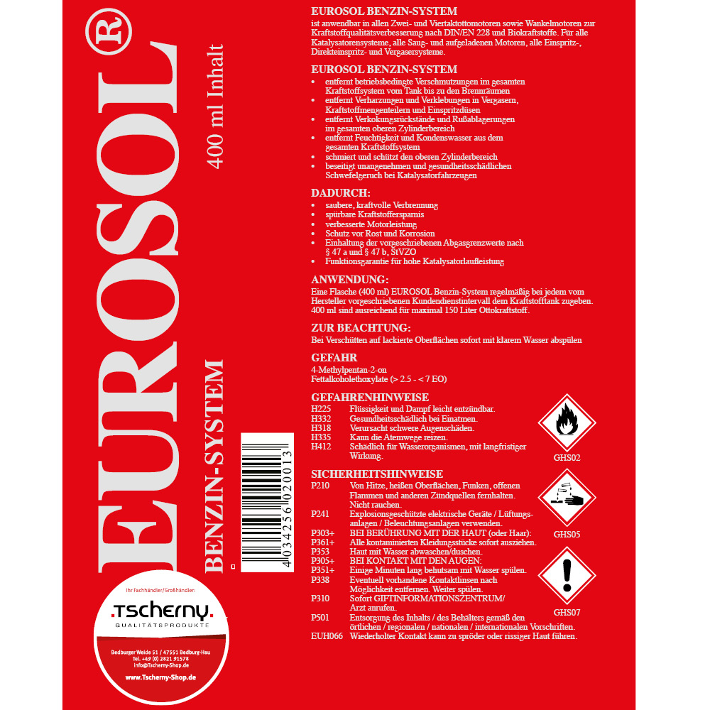 EUROSOL (rot) Benzin-System 400ml | 30 Jahre Onlineshop für Profi ...