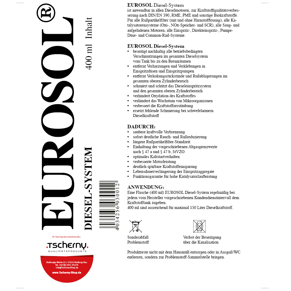 EUROSOL Benzin-System + Diesel-System 400ml - TSCHERNY