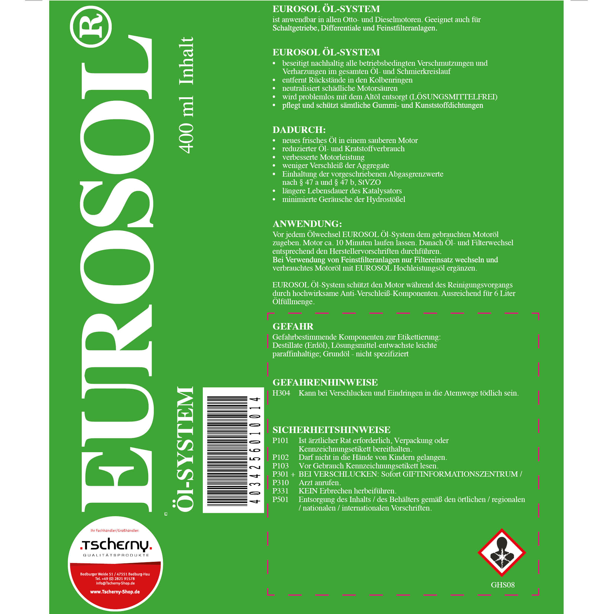 EUROSOL (grün) Öl-System 400ml | 30 Jahre Onlineshop für Profi ...